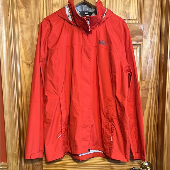 REI | Jackets & Coats | Rei Vibrant Redorange Outdoor Rain Jacket ...
